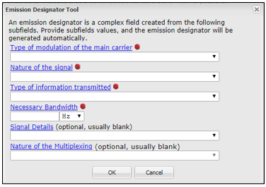 Emission Designator Tool